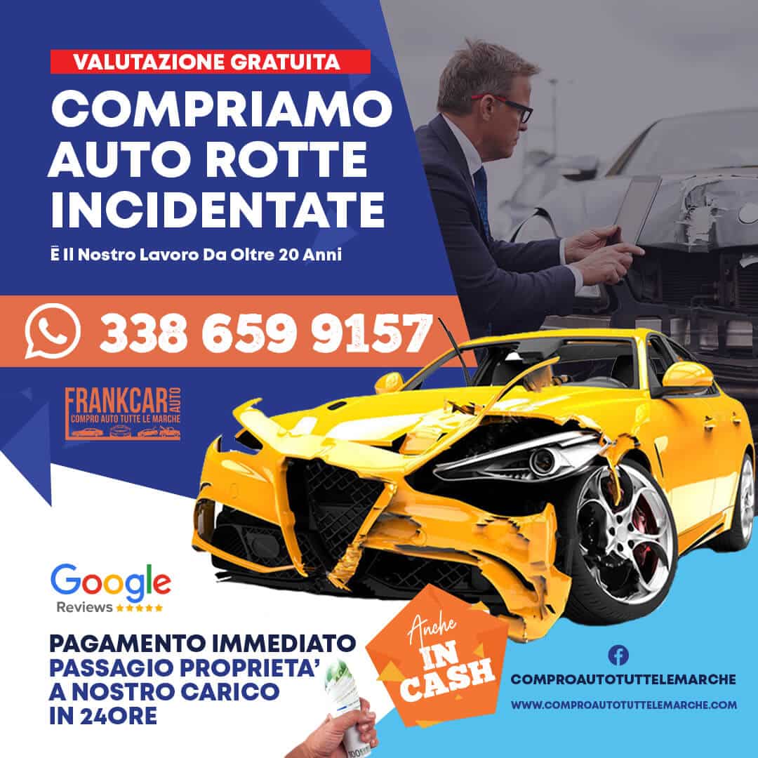 Compro Auto Usate Incidentate - Pagamento In Contanti - 338 659 9157